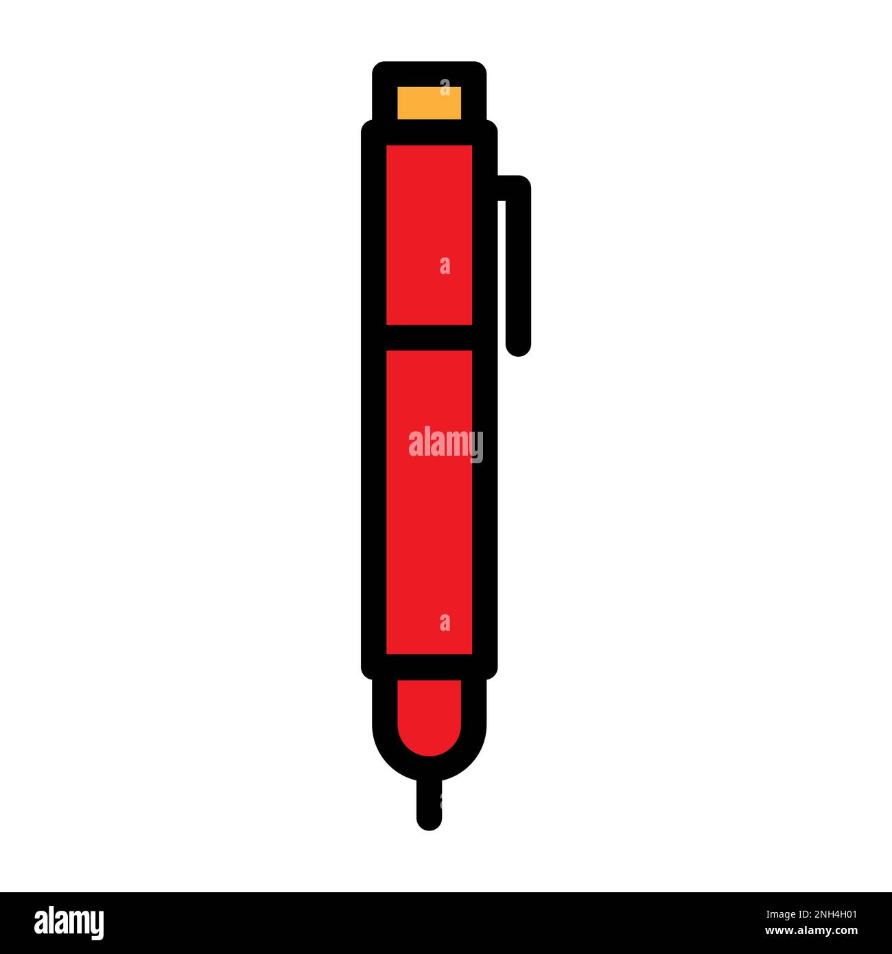 Pen icon line isolated on white background. Black flat thin icon on ...