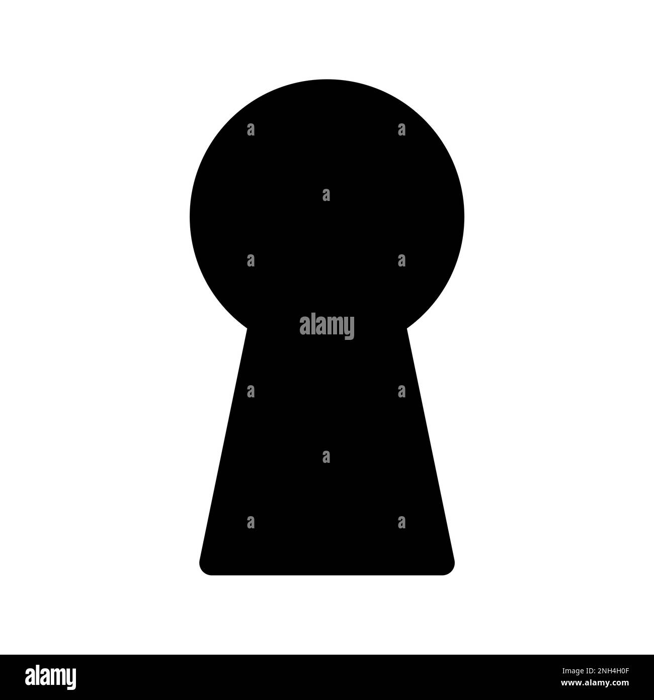 Key hole icon line isolated on white background. Black flat thin icon ...