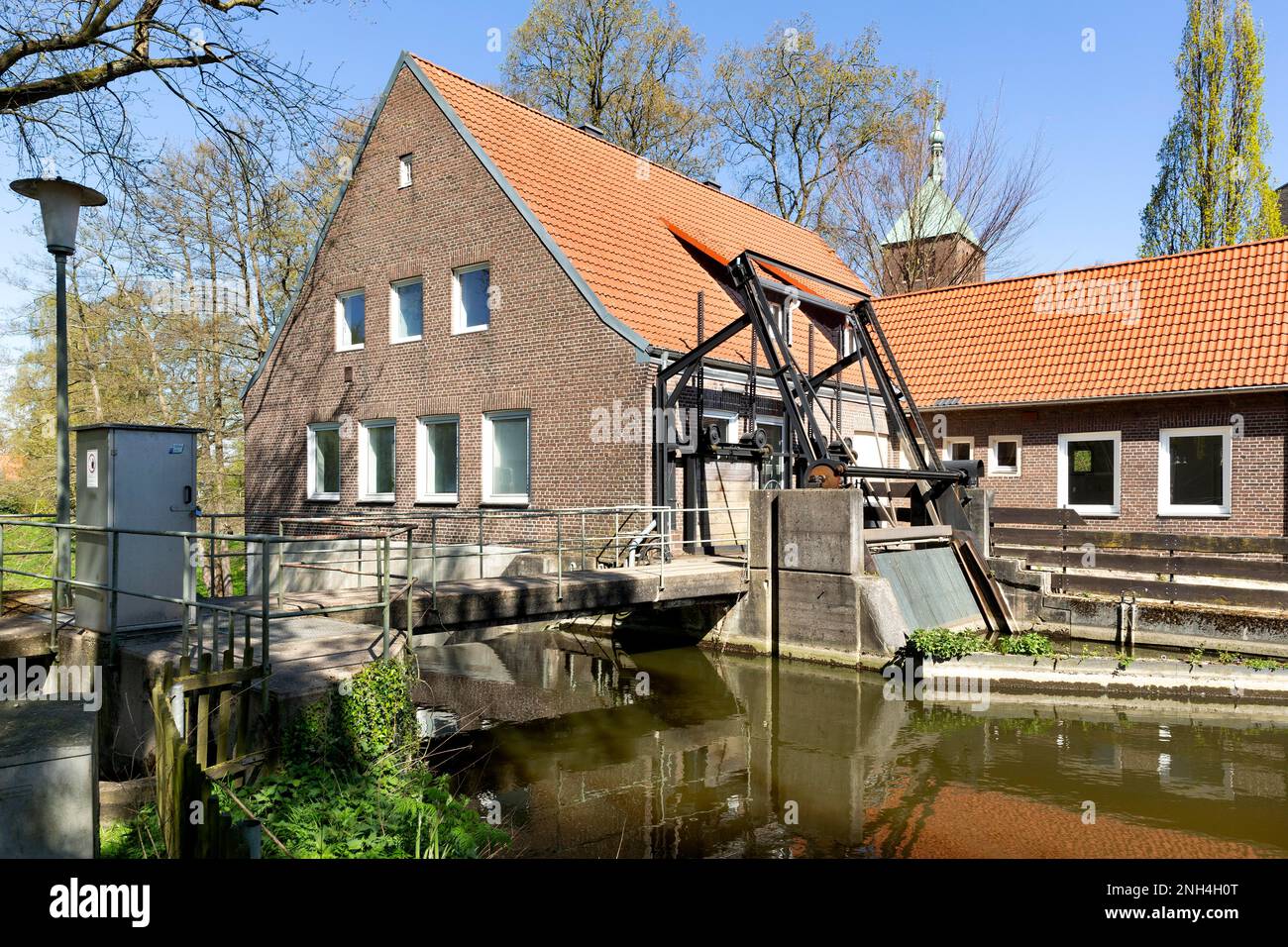 Hydroelectric power station at a barrage on the Berkel, Vreden ...
