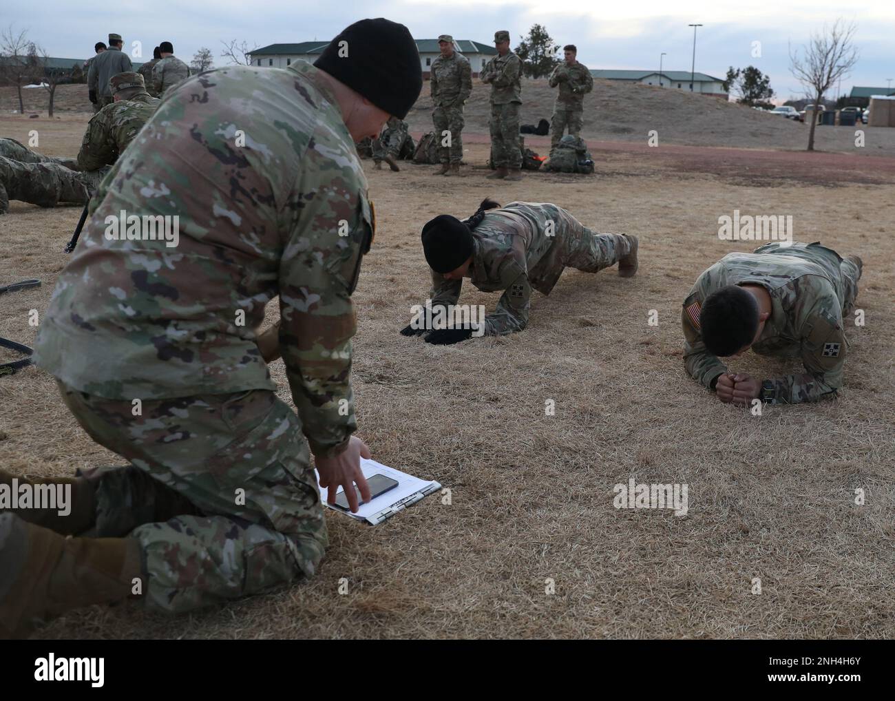 U.S. Army Soldiers participate in an advanced Army Combat Fitness Test ...