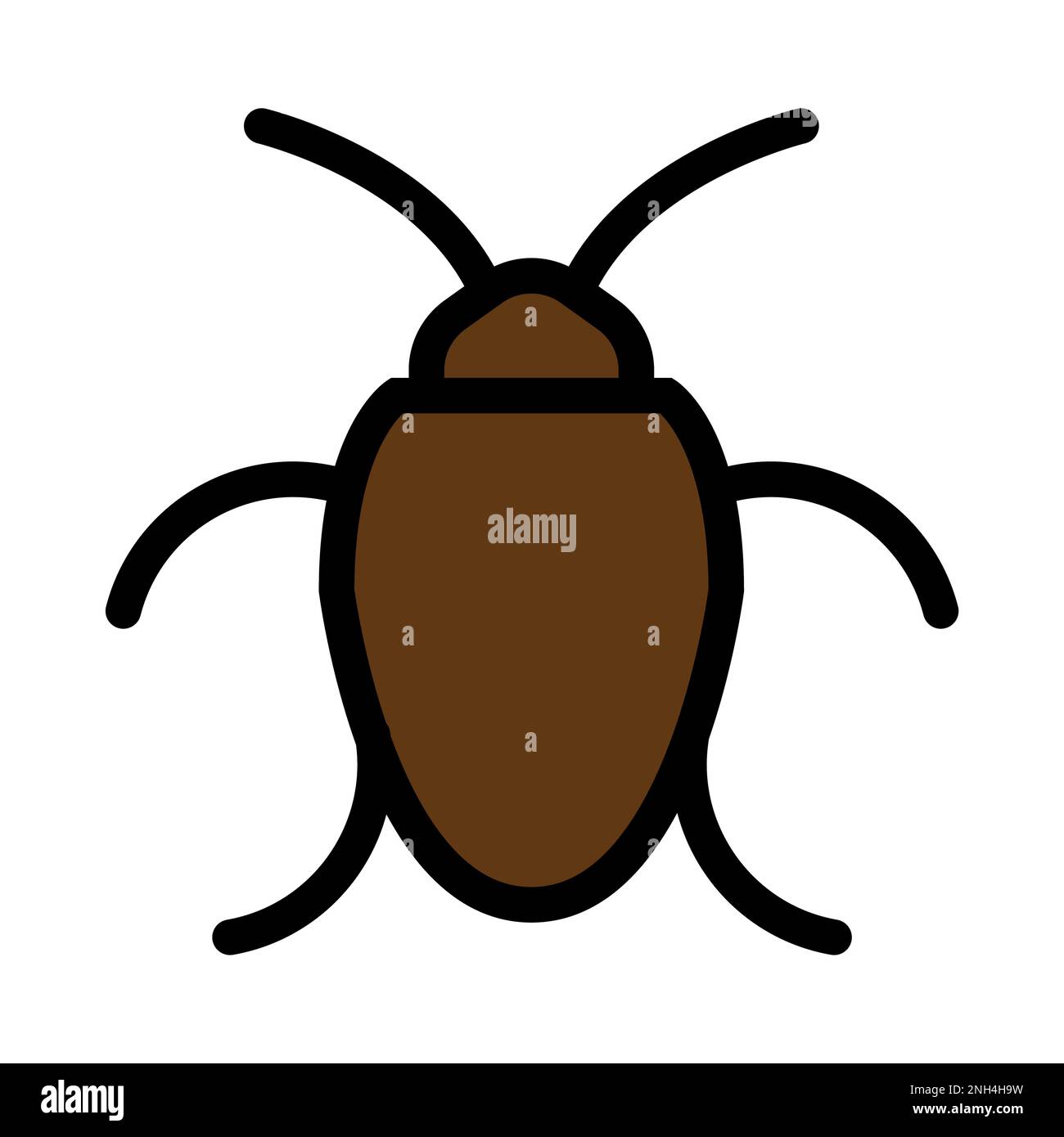 Bug icon line isolated on white background. Black flat thin icon on ...