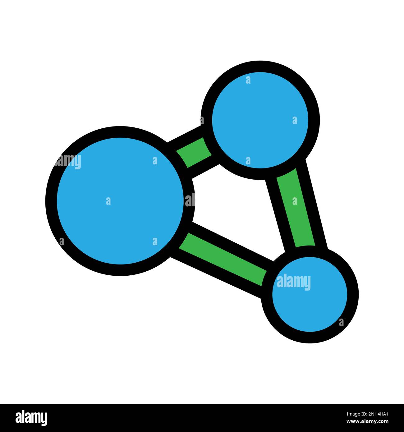 Molecule icon line isolated on white background. Black flat thin icon ...