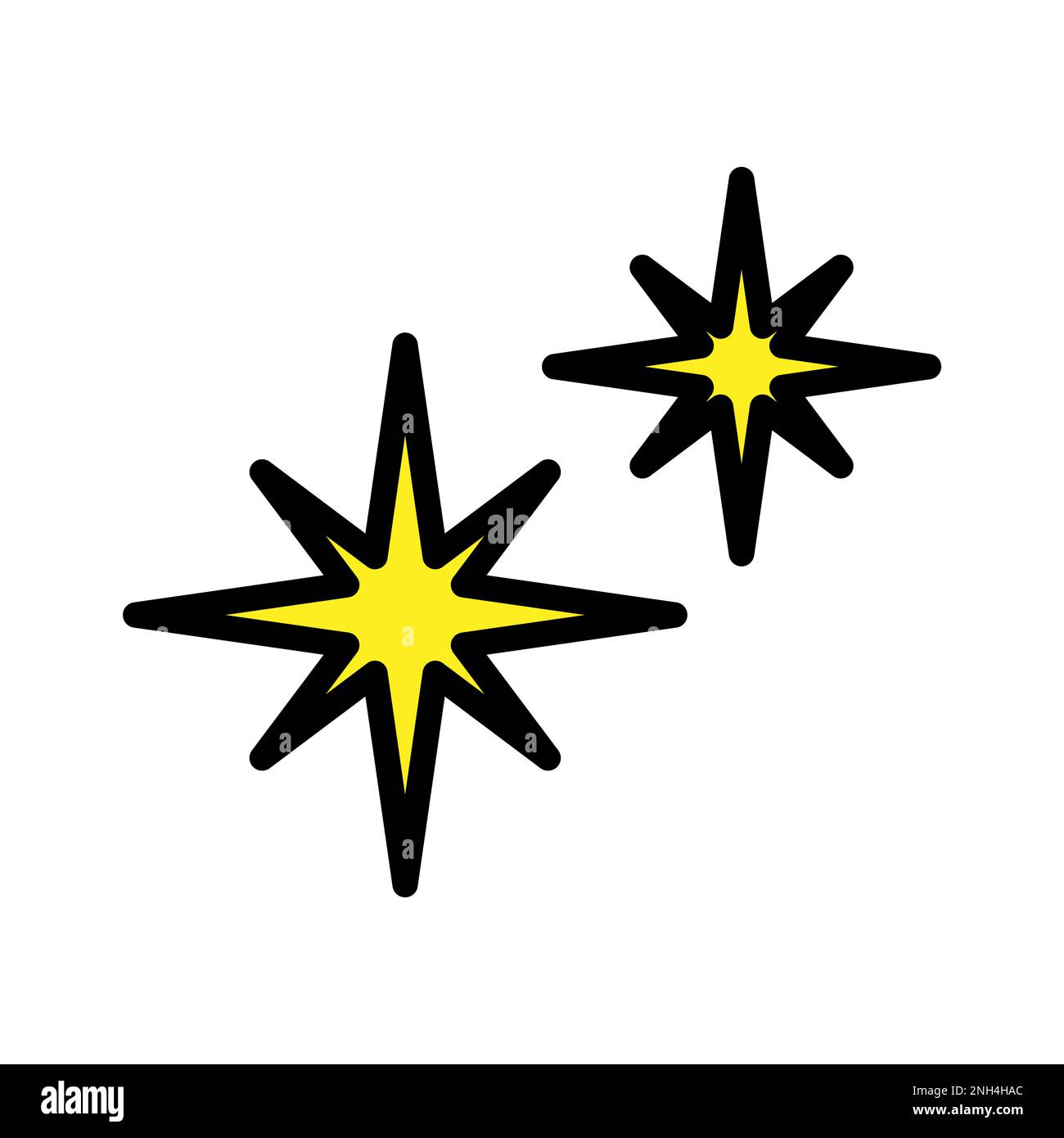 Sparkle icon line isolated on white background. Black flat thin icon on ...