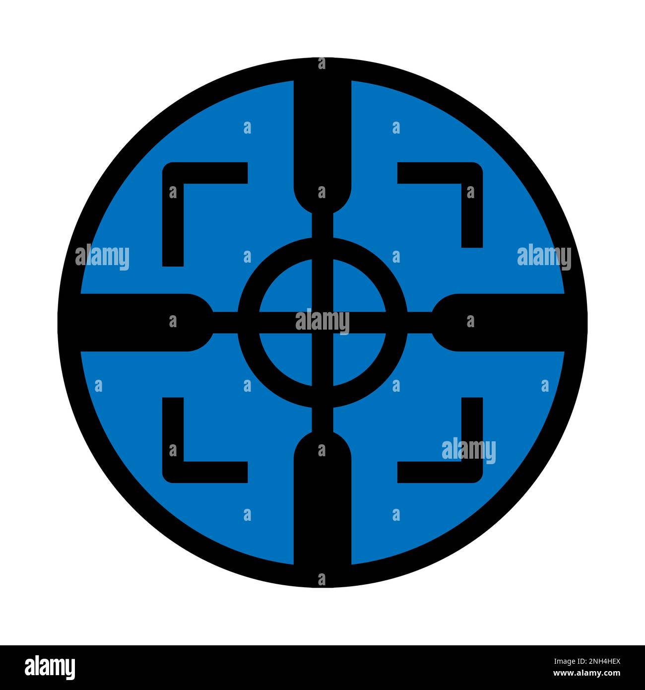 Weapon sight icon line isolated on white background. Black flat thin ...