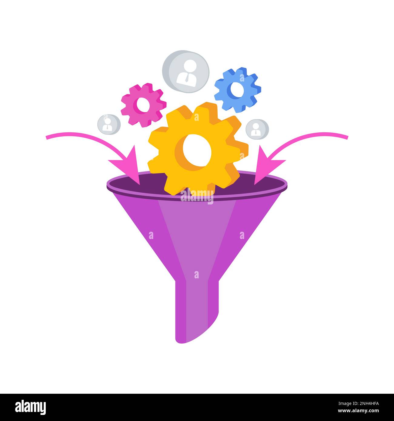 Conversion funnel. Digital inbound marketing tool Stock Vector Image ...