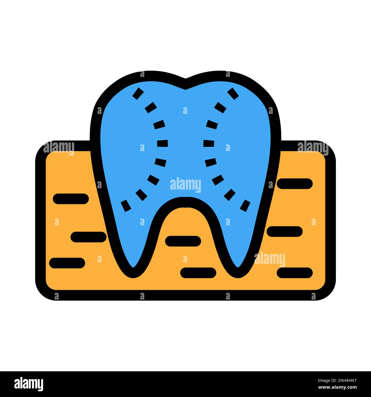 Gum anatomy icon line isolated on white background. Black flat thin ...