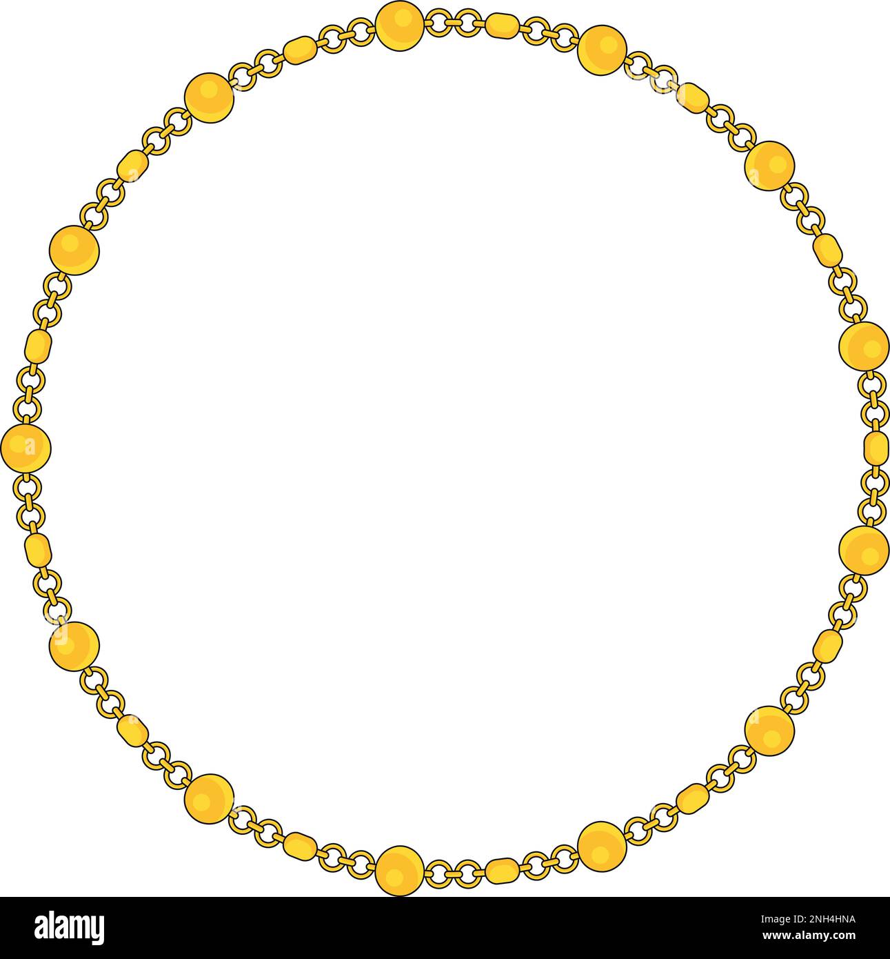 Round Chain frame. Circle chains border. Boho bracelet Stock Vector ...