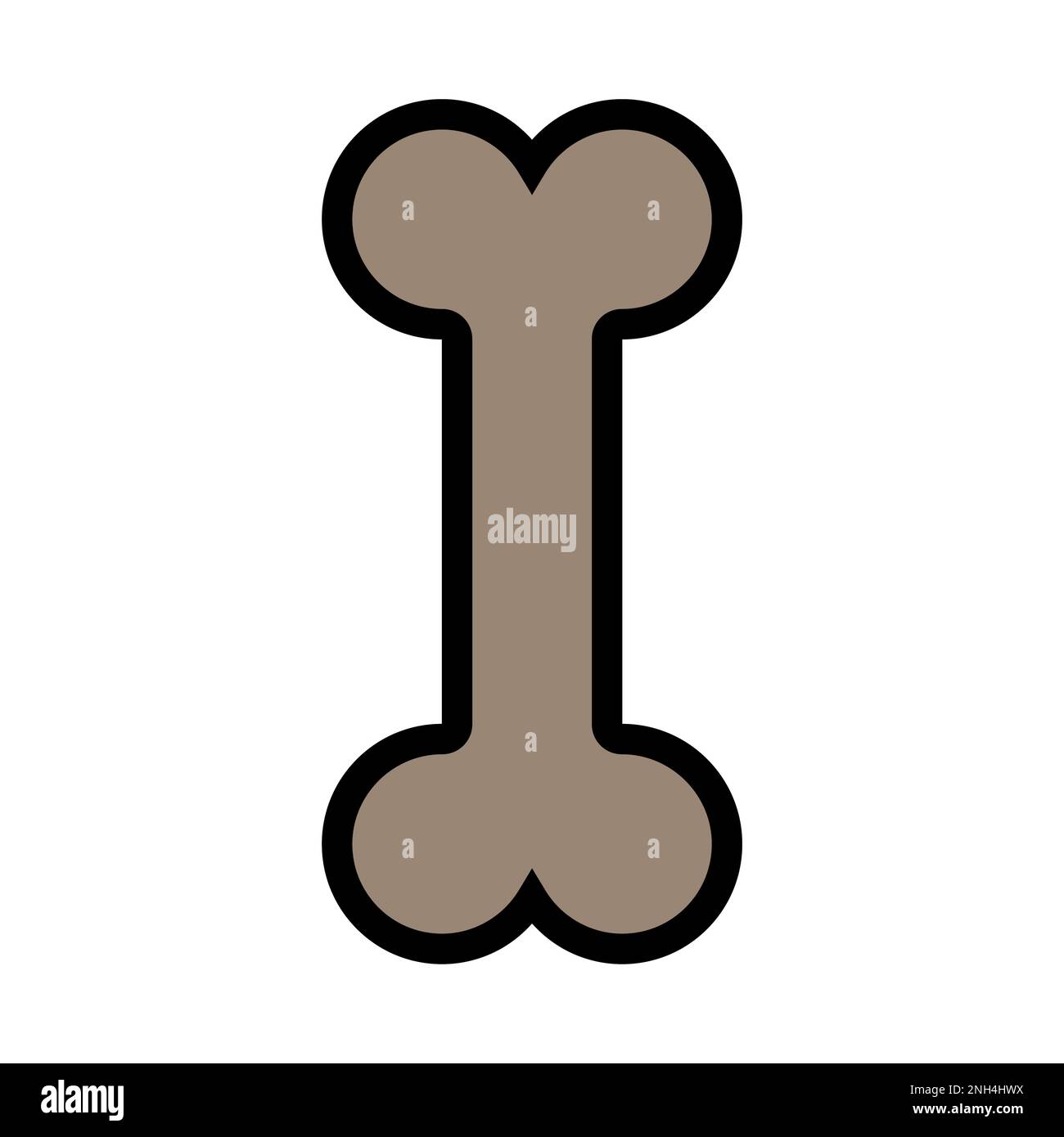 Bone icon line isolated on white background. Black flat thin icon on ...