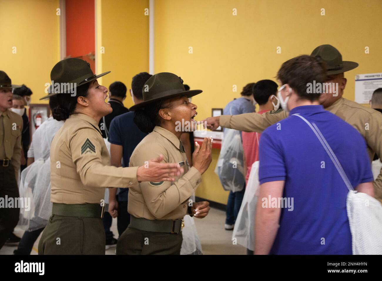U.S. Marine Corps drill instructors with Receiving Company, Support ...