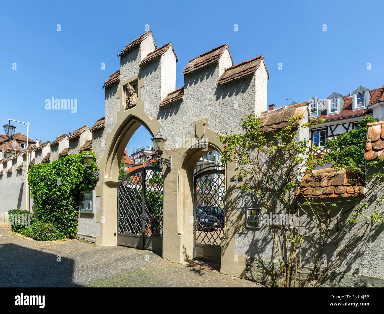 Gate system of a former canons court, Constance, Baden-Wuerttemberg ...