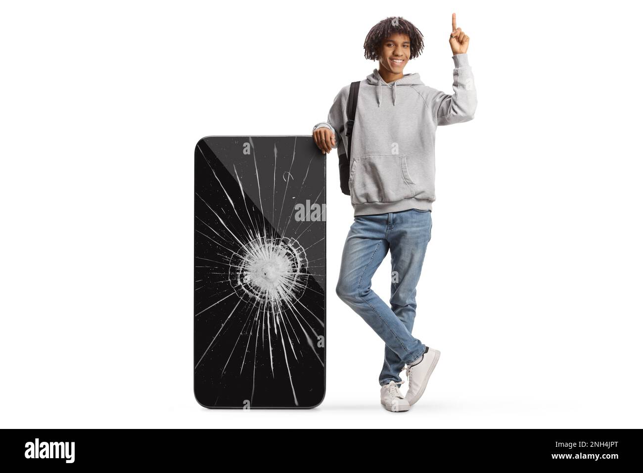 African american american with a phone Cut Out Stock Images & Pictures ...