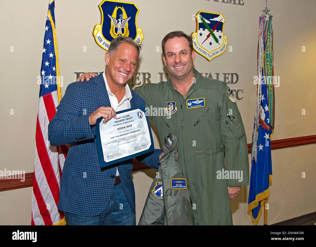 Col. Kyle Goldstein (right), 340th Flying Training Group commander ...