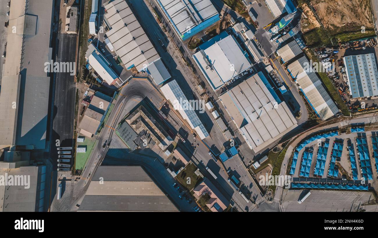Aerial view of industrial area Stock Photo - Alamy