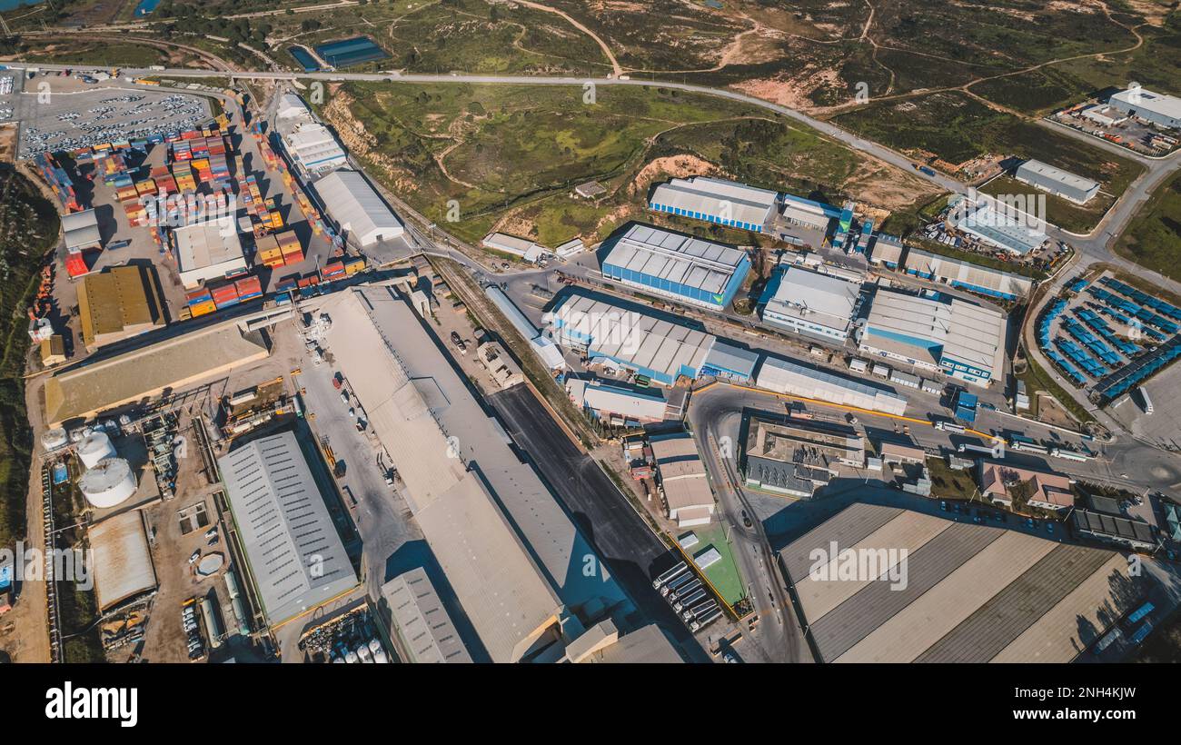 Aerial view of industrial area Stock Photo - Alamy