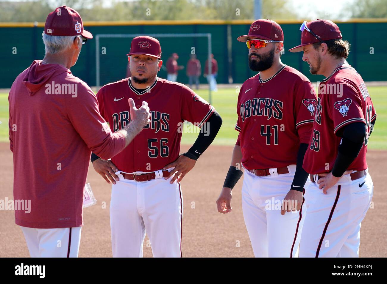 Arizona Diamondbacks catchers Juan Centeno (56), Ali Sánchez (41) and ...