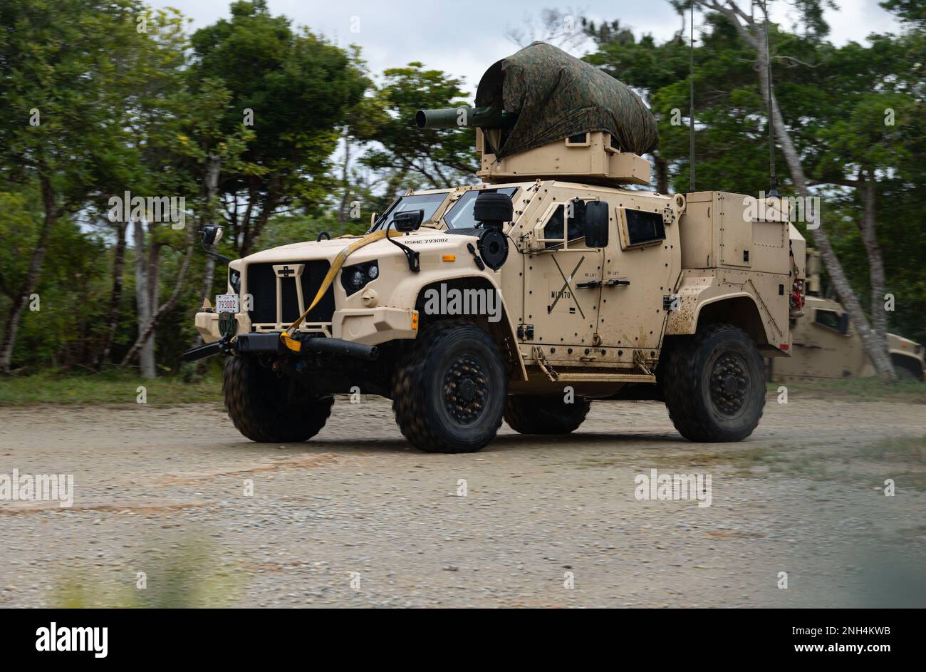 U.S. Marines with 3d Battalion, 4th Marines provide security from a ...