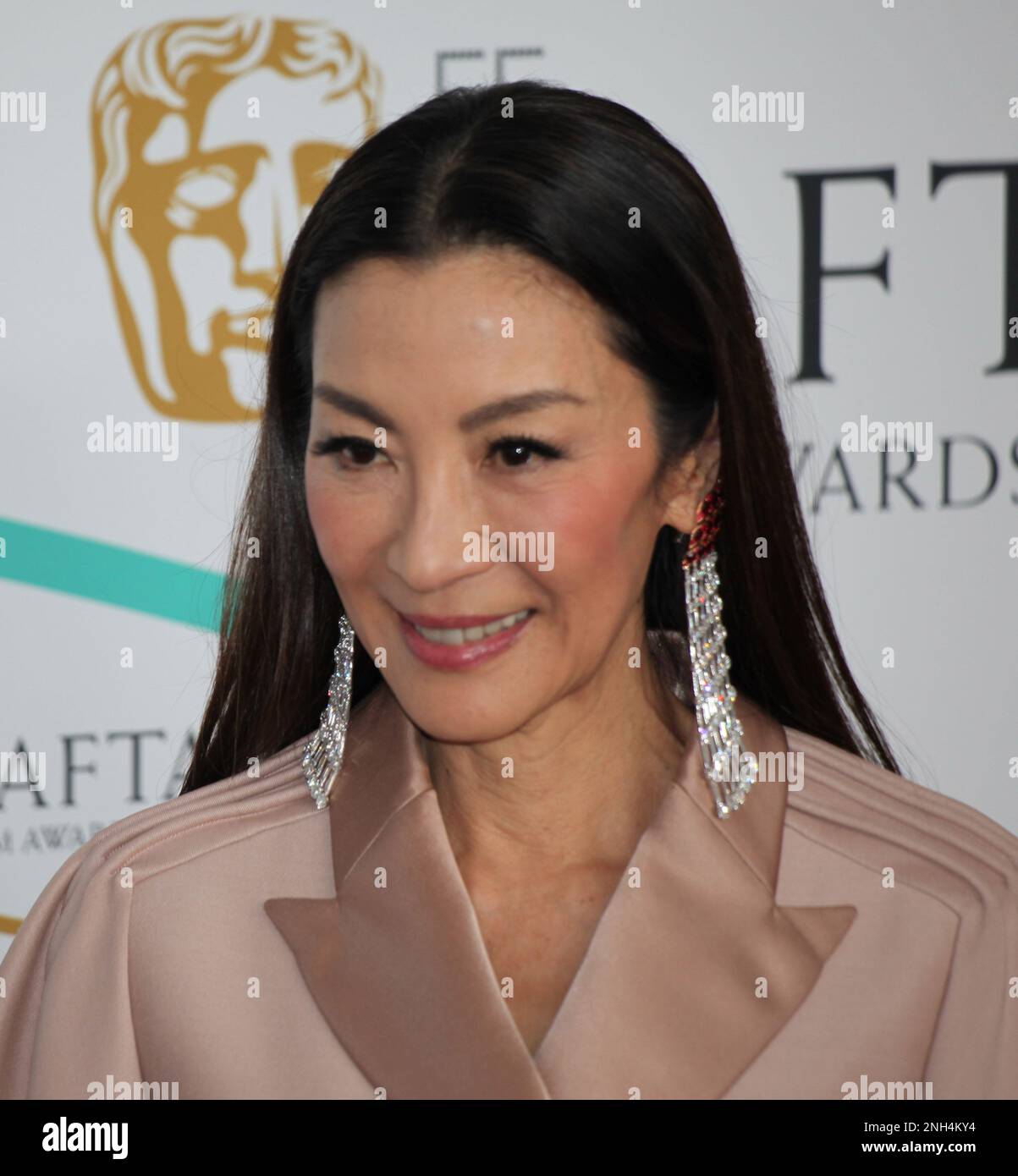 London, UK. Michelle Yeoh at the EE BAFTA Film Awards 2023 at The Royal Festival Hall on ...