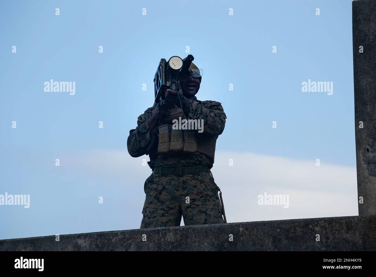 U.S. Marine Corps Lance Cpl. Jordan Leslie with 3d Low Altitude Air ...
