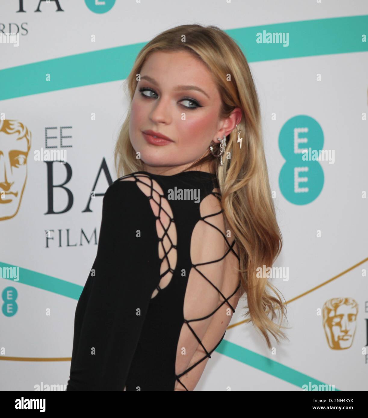 London, UK. Natasha Woods aka Dylan at the EE BAFTA Film Awards 2023 at The Royal Festival Hall ...