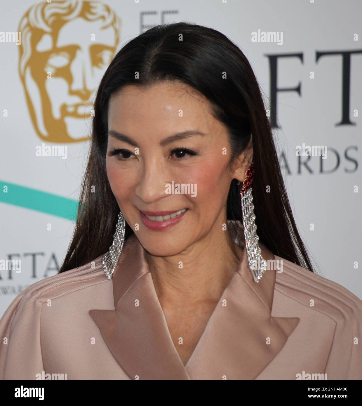 London, UK. Michelle Yeoh at the EE BAFTA Film Awards 2023 at The Royal Festival Hall on ...