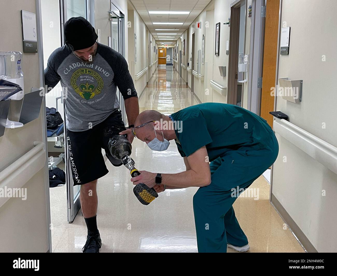 Earl's prosthetics is being fixed by Tiler Cook (prosthetist) at the ...