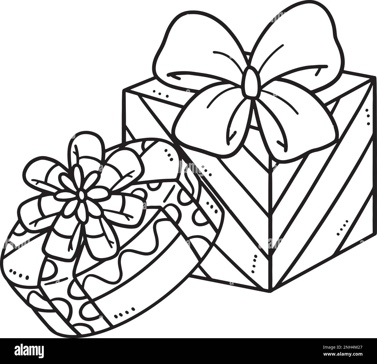 Birthday Gift Isolated Coloring Page for Kids Stock Vector Image & Art ...