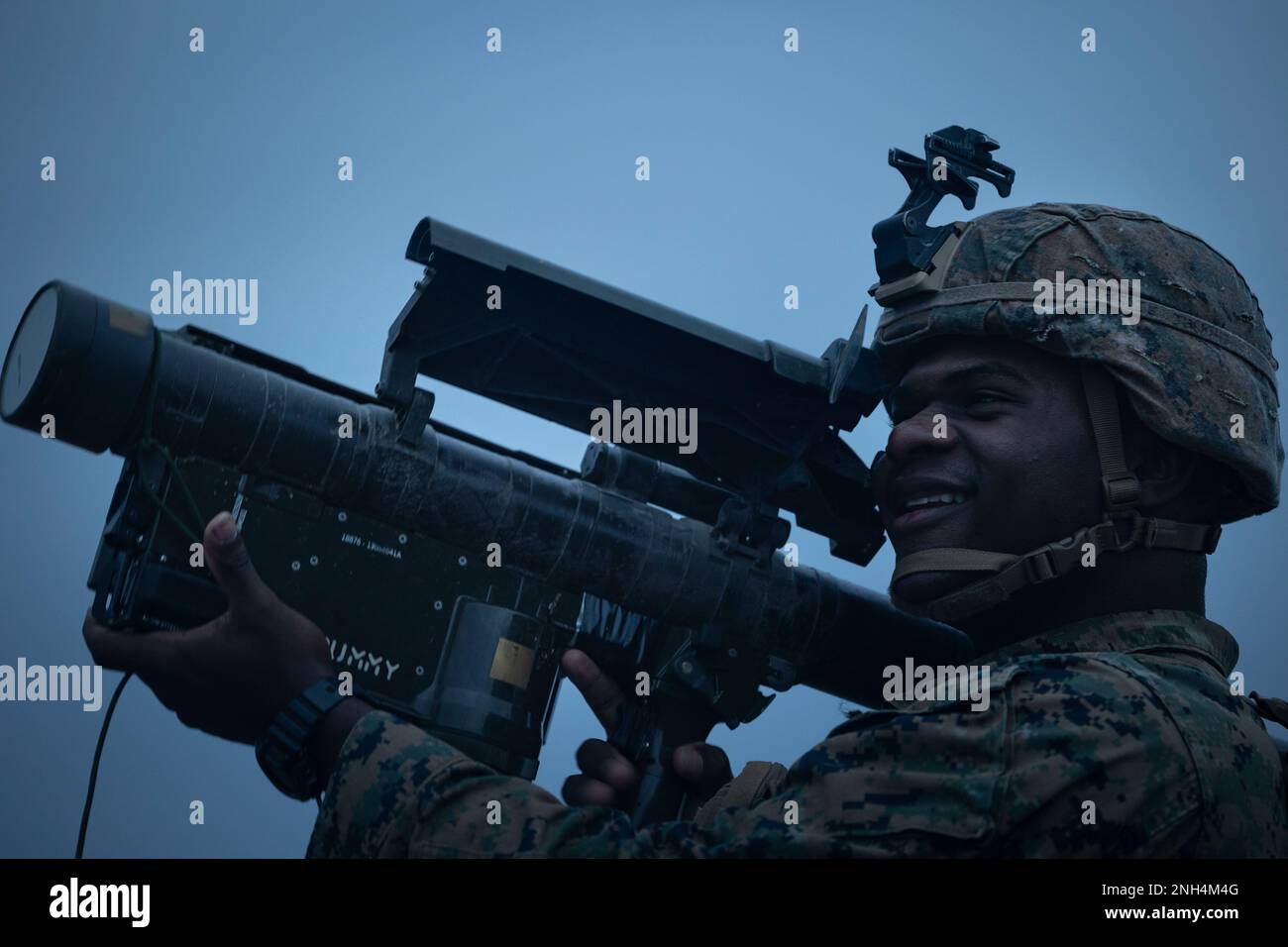 U.S. Marine Corps Lance Cpl. Jordan Leslie with 3d Low Altitude Air ...