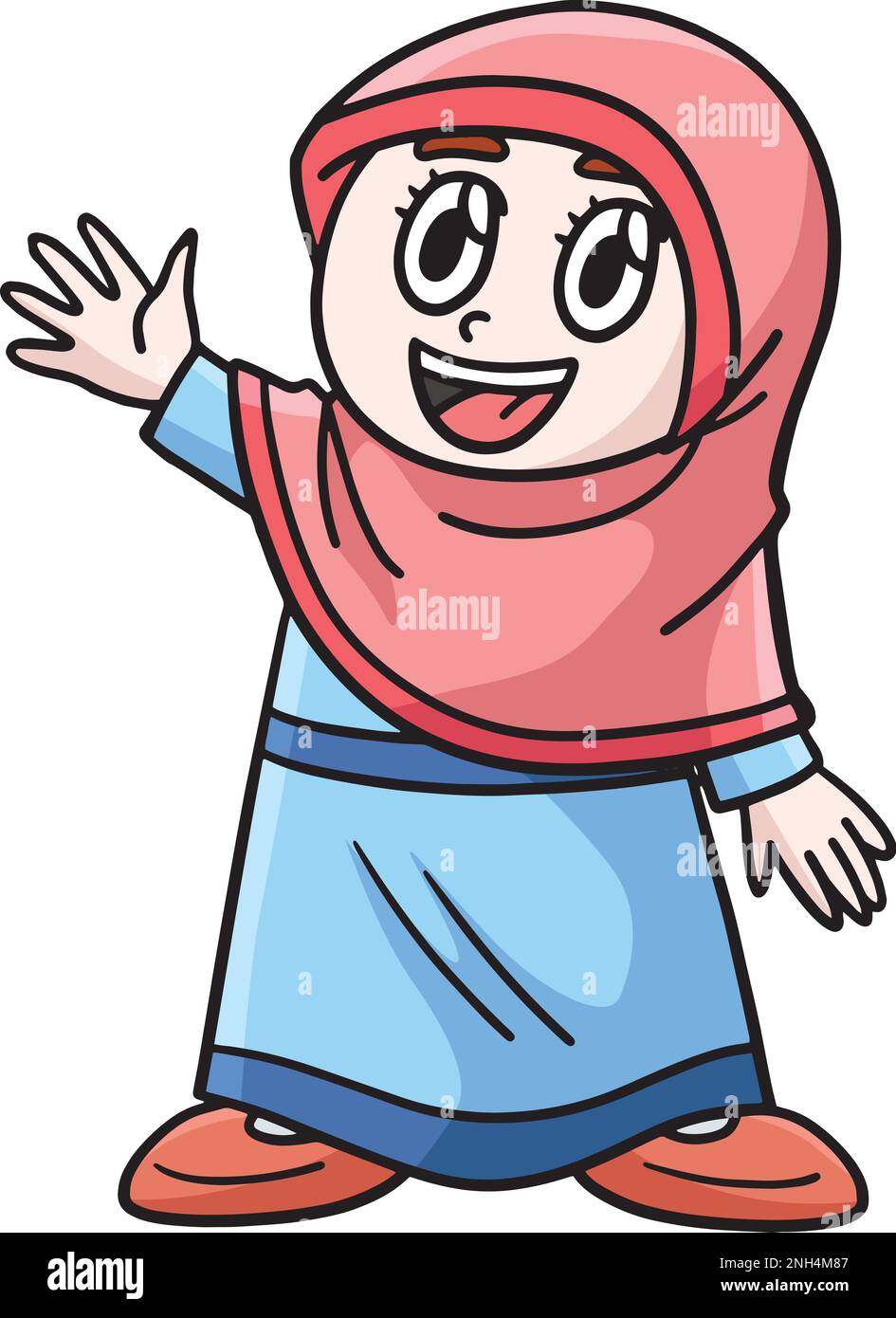 Ramadan Muslim Girl Cartoon Colored Clipart Stock Vector Image & Art ...