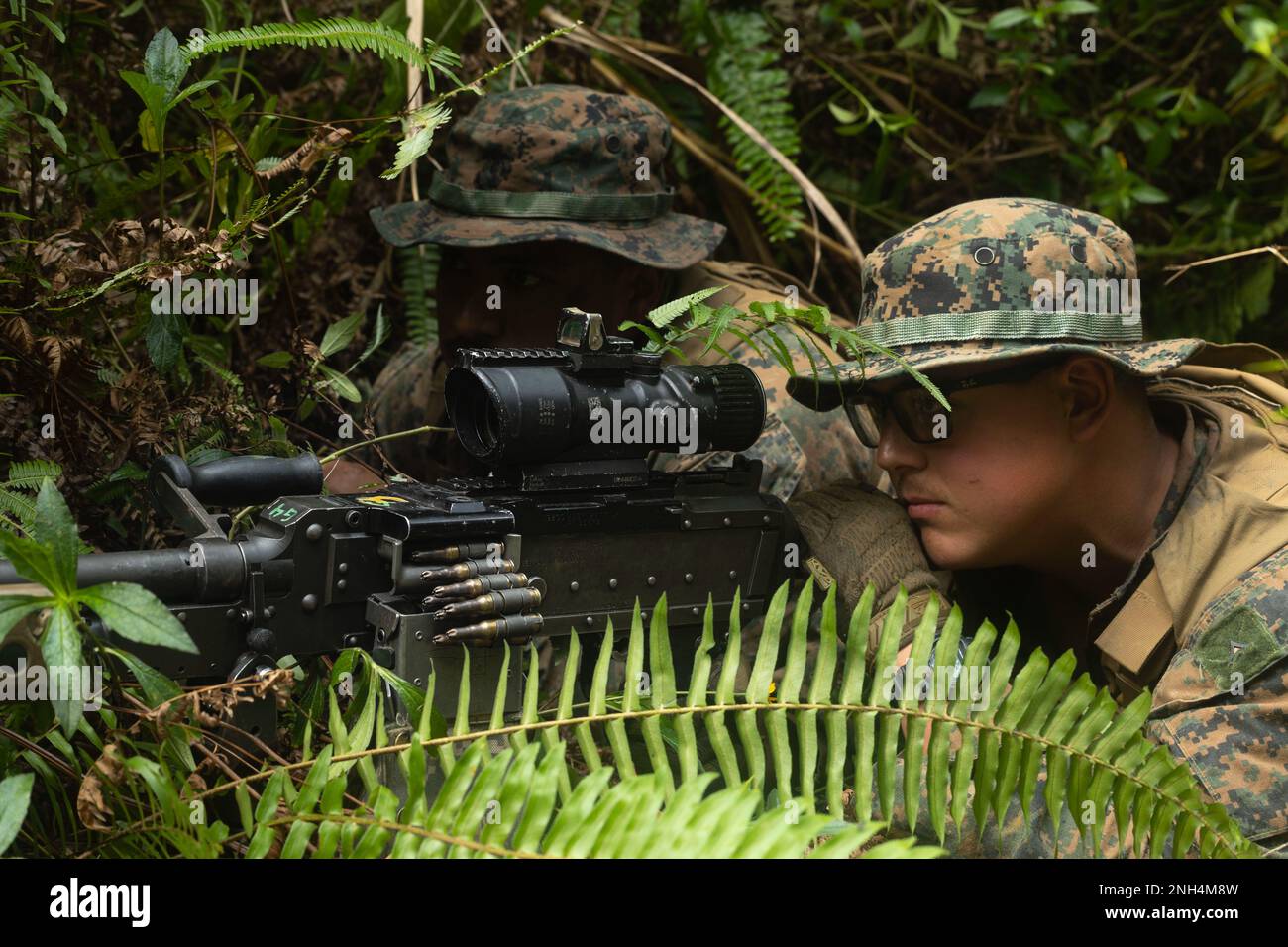 U.S. Marines with 3d Battalion, 4th Marines provide security during ...