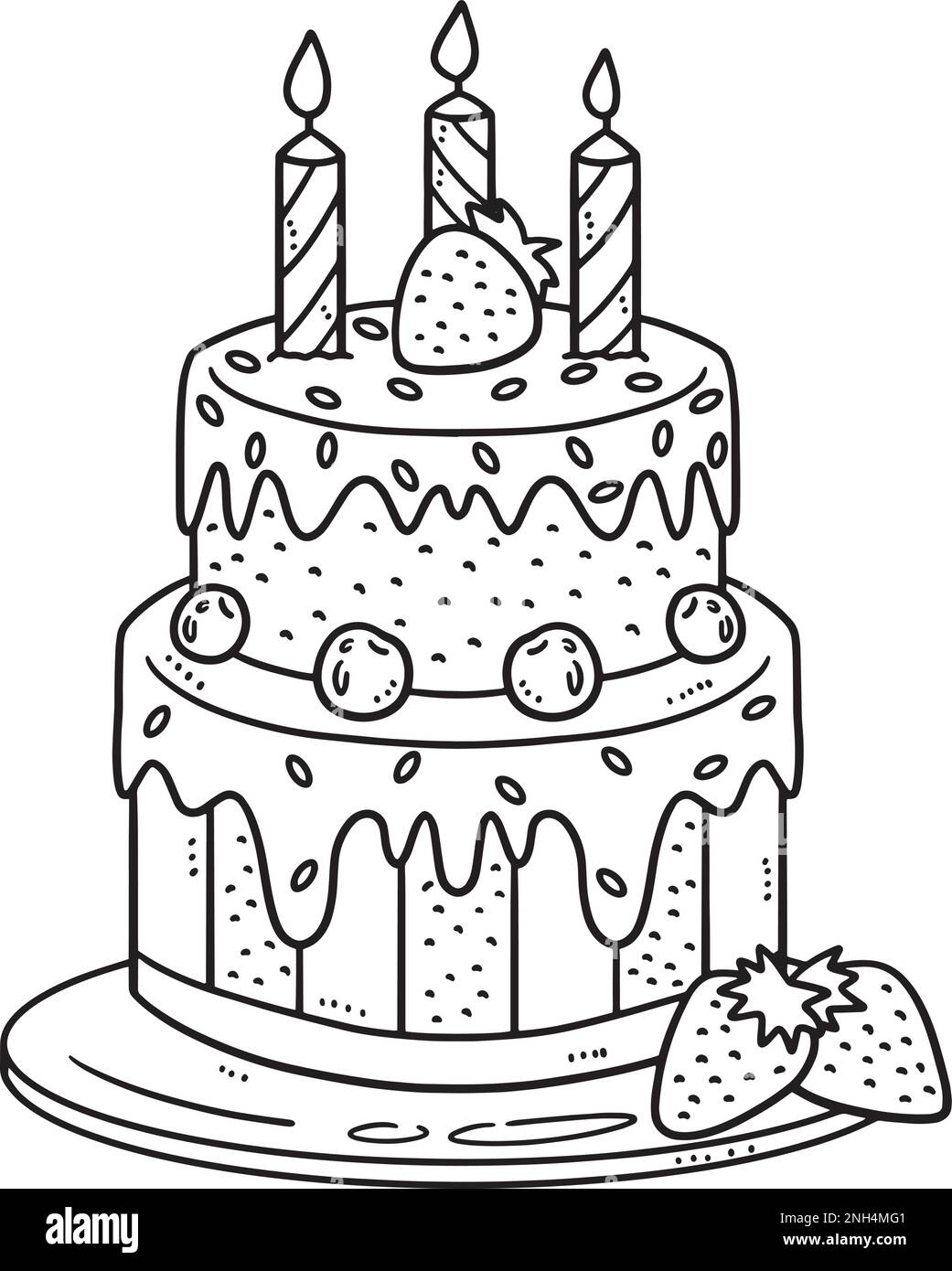 1st Birthday Cake Coloring Page