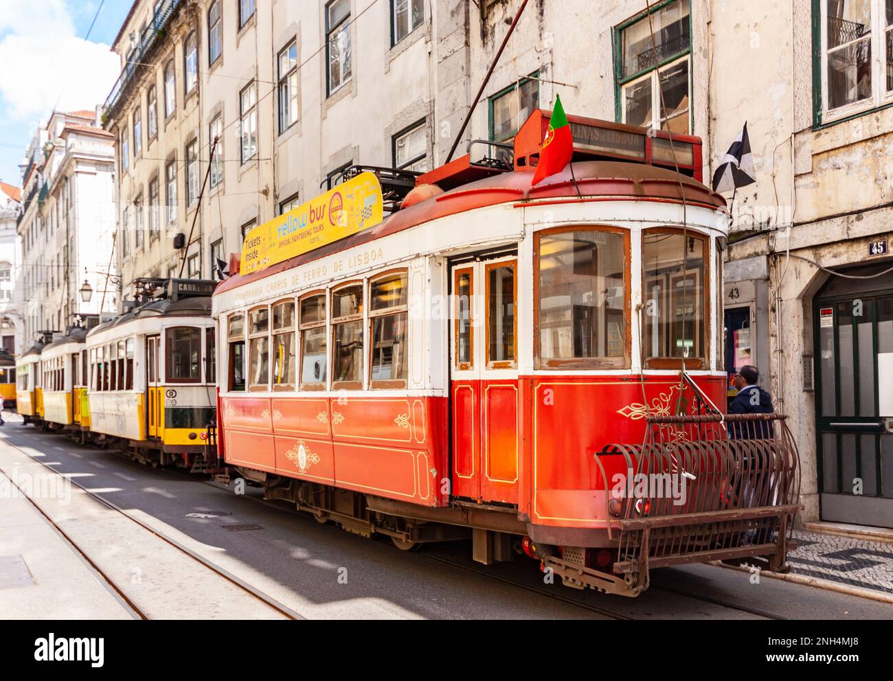 Old yellow red trams hi-res stock photography and images - Alamy