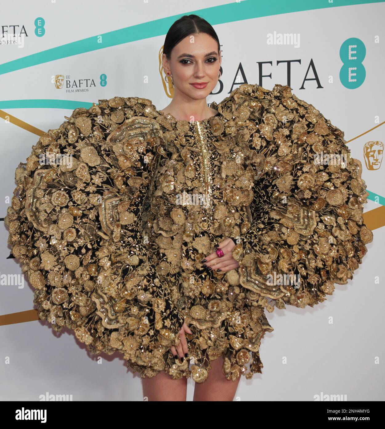 London, UK. Andreea Cristea at the EE BAFTA Film Awards 2023 at The Royal Festival Hall on ...
