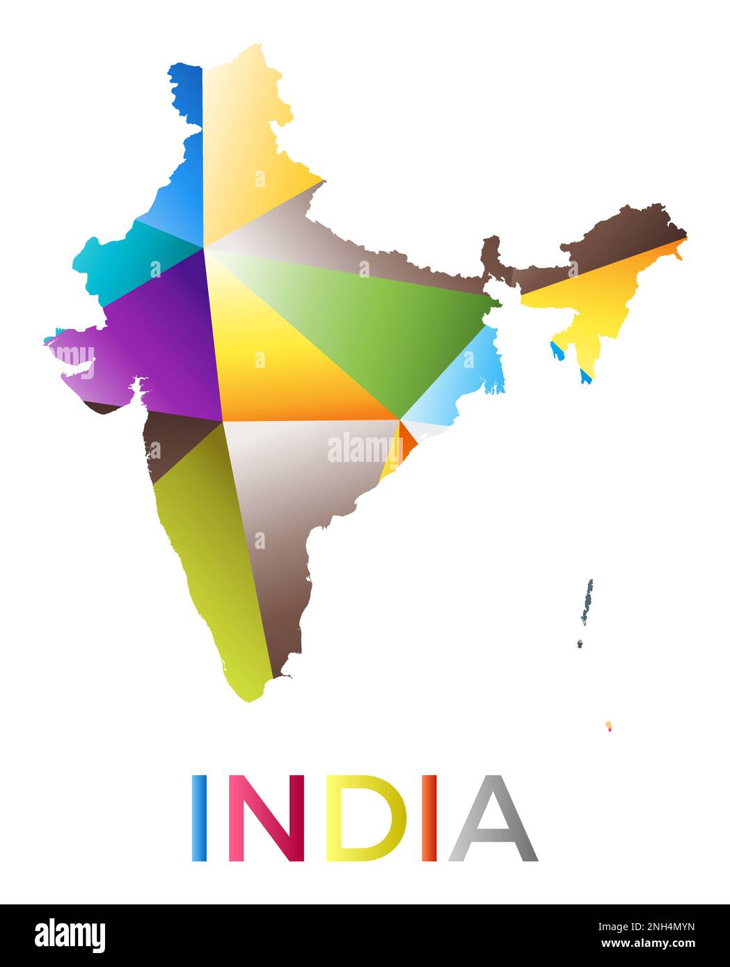 Bright colored India shape. Multicolor geometric style country logo ...