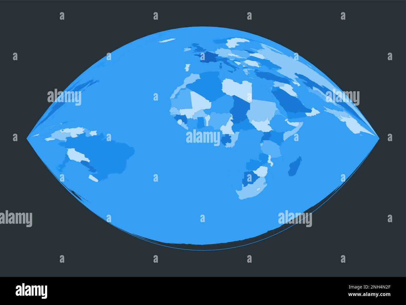 World Map. Craig retroazimuthal projection. Futuristic world ...