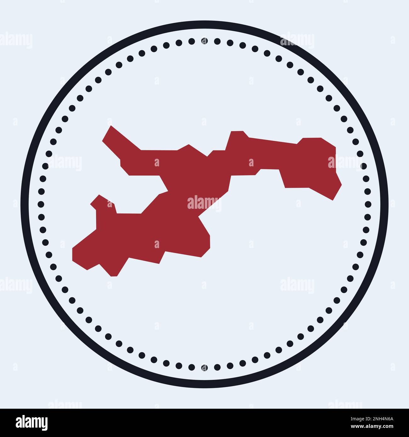 Norman Island round stamp. Round logo with map and title. Stylish ...