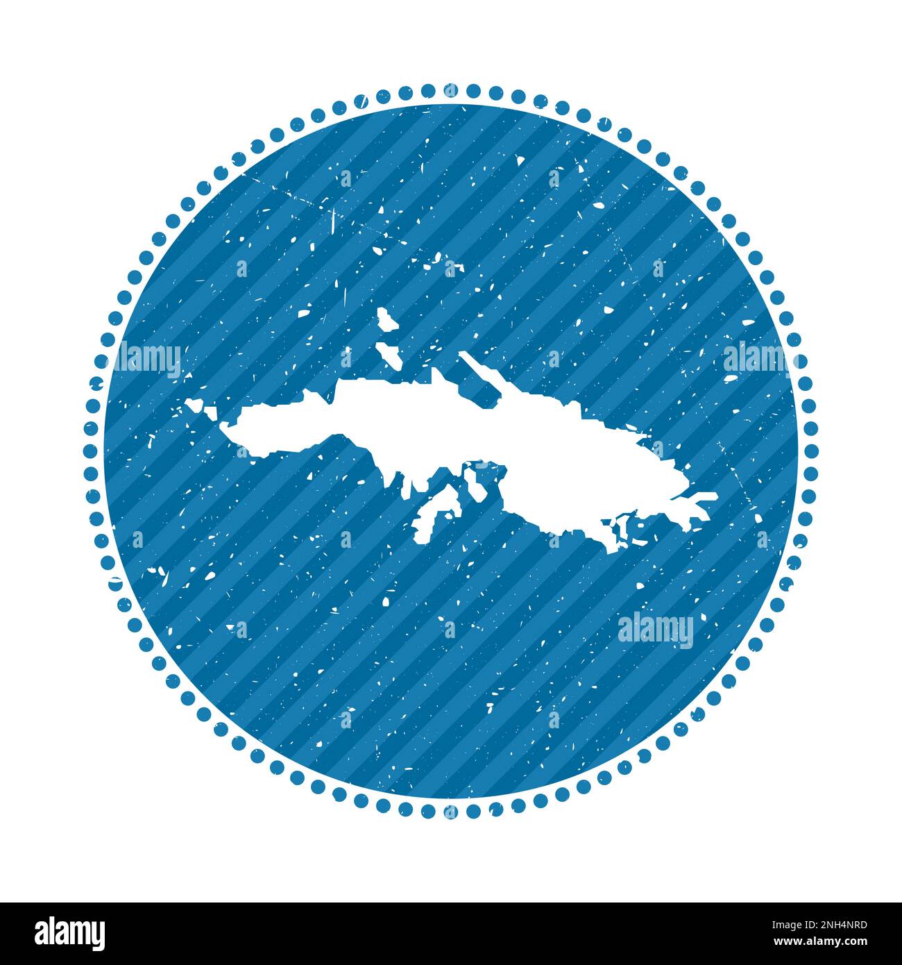 Saint Thomas striped retro travel sticker. Badge with map of island ...