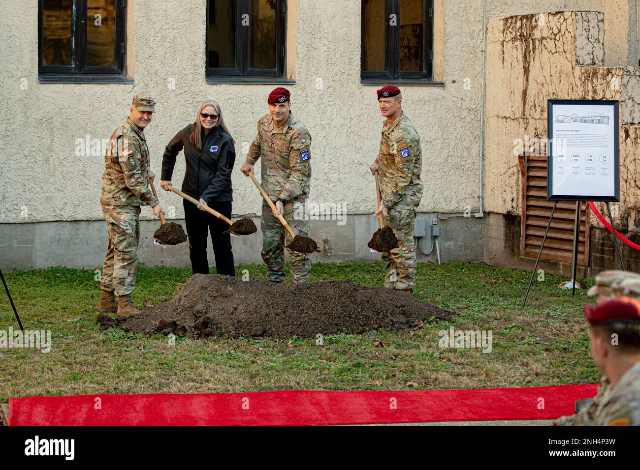 (Far right) U.S. Army Lt. Gen. Chris T. Donahue and Command Sgt. Maj. T ...