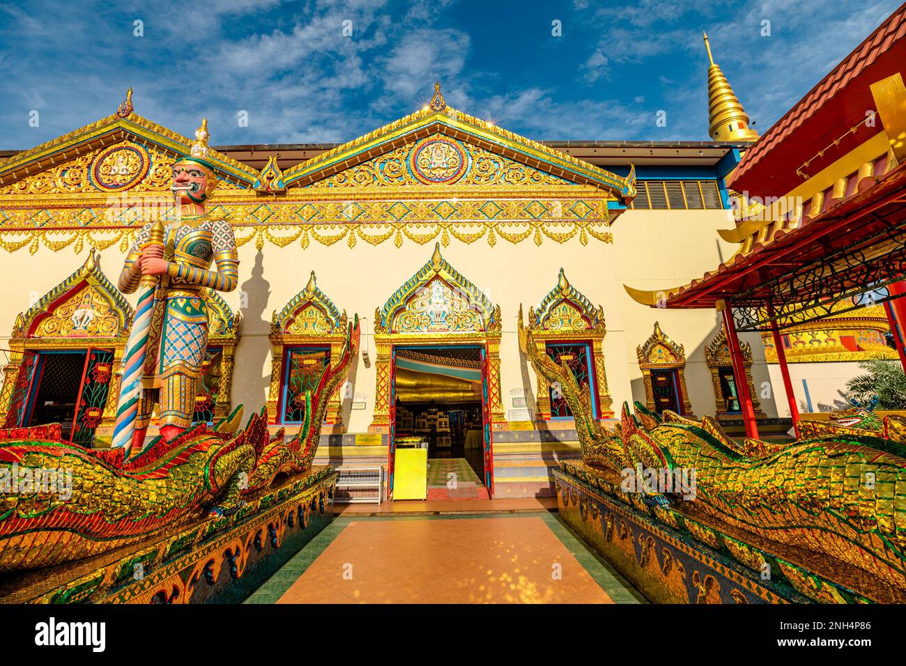 George Town, Penang, Malaysia - Jan 2023: Wat Chaiya Mangalaram, a well ...