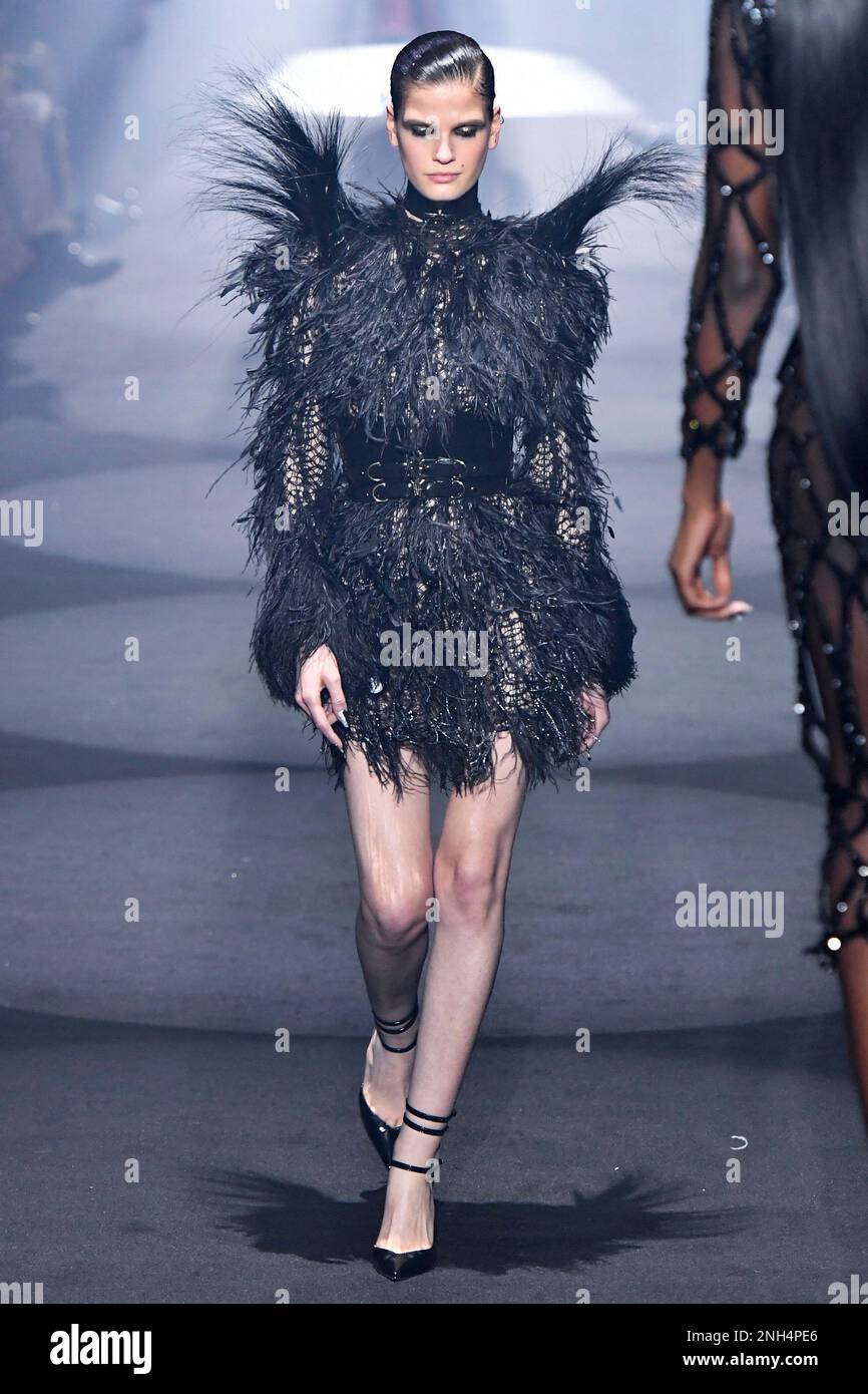 London, UK. 19th Feb, 2023. A model on the runway at the Julien ...