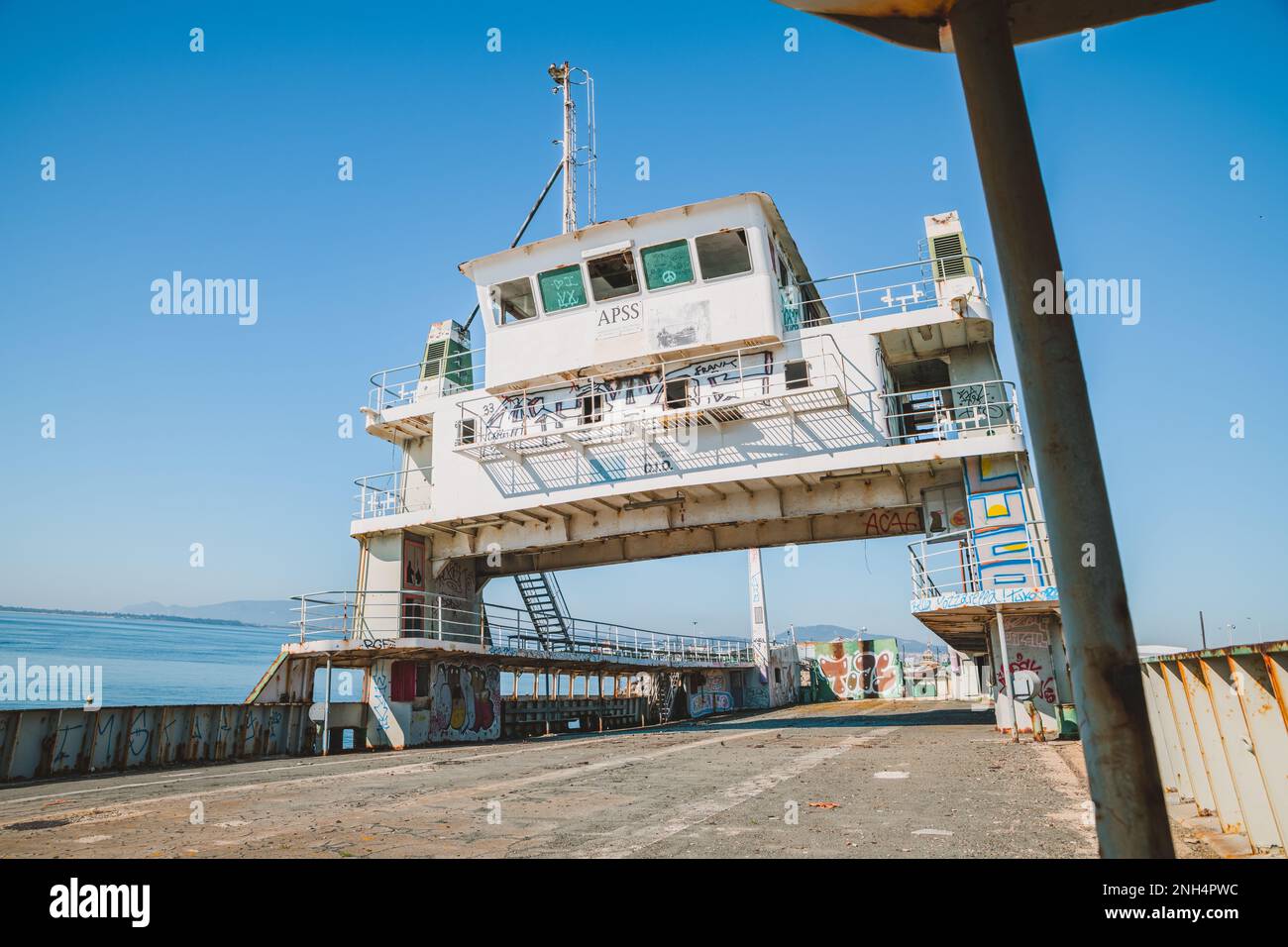 Abandoned ferry boat Stock Photo - Alamy