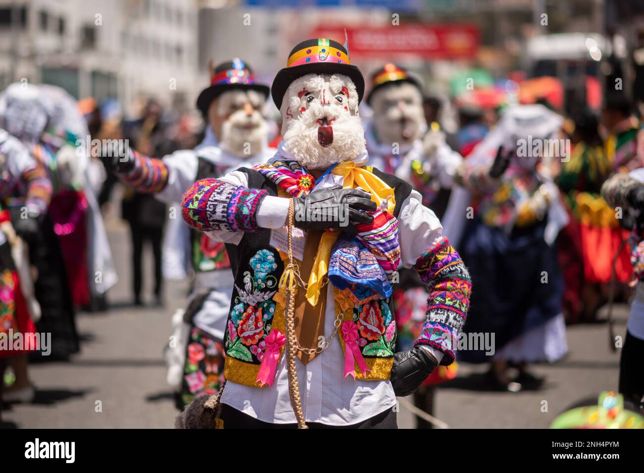 La Paz, Bolivia. 20th Feb, 2023. Tunantada dancers participate in the ...
