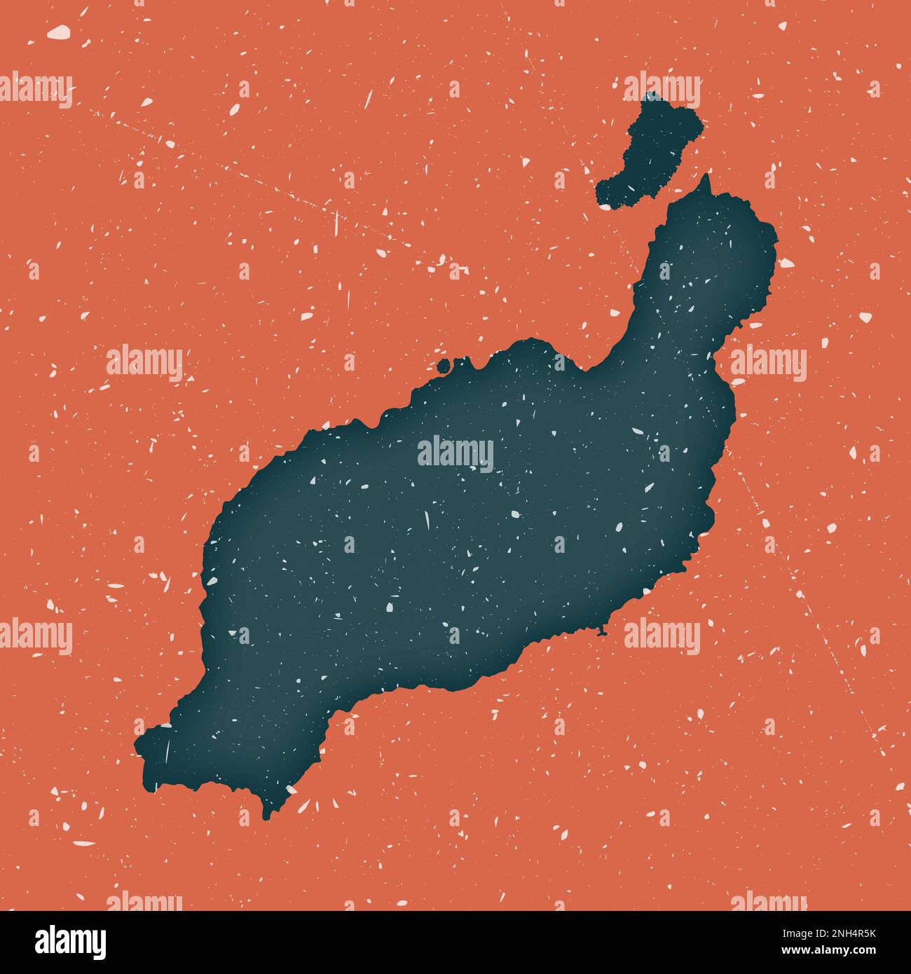 Lanzarote vintage map. Grunge map of the island with distressed texture ...