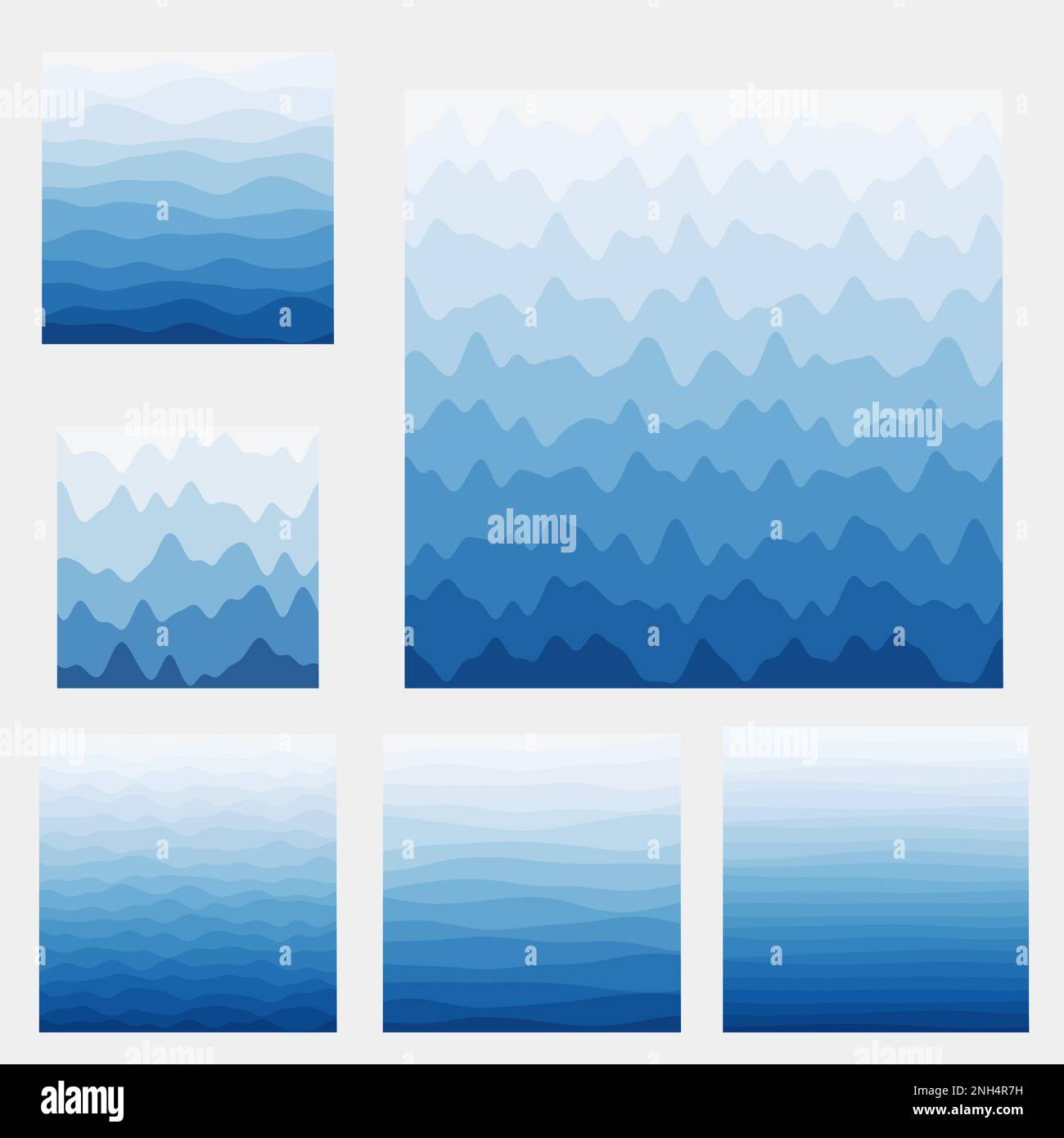 Abstract waves background collection. Curves in blue colors. Elegant ...