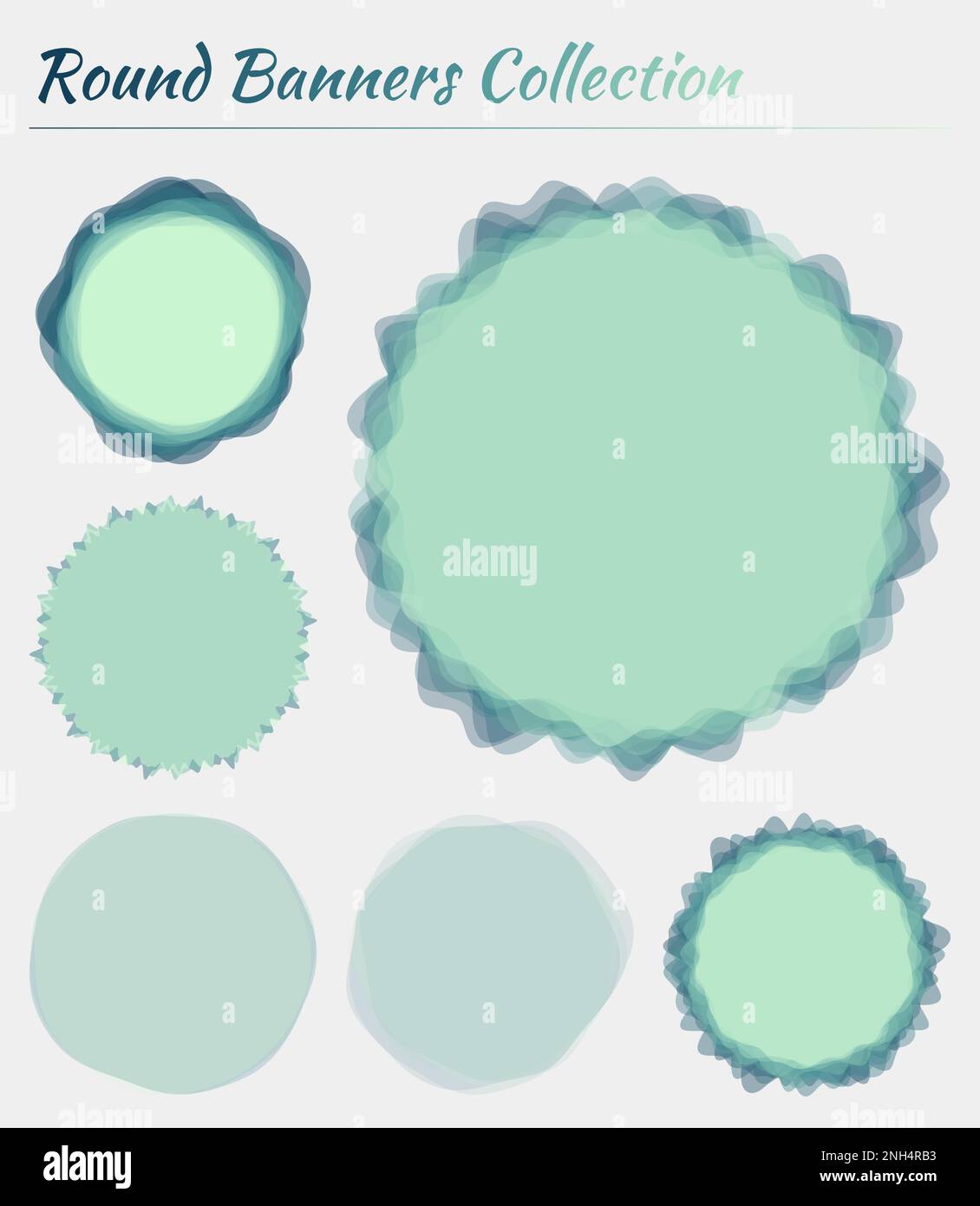 Abstract round labels. Circular backgrounds in dark mint colors. Classy ...