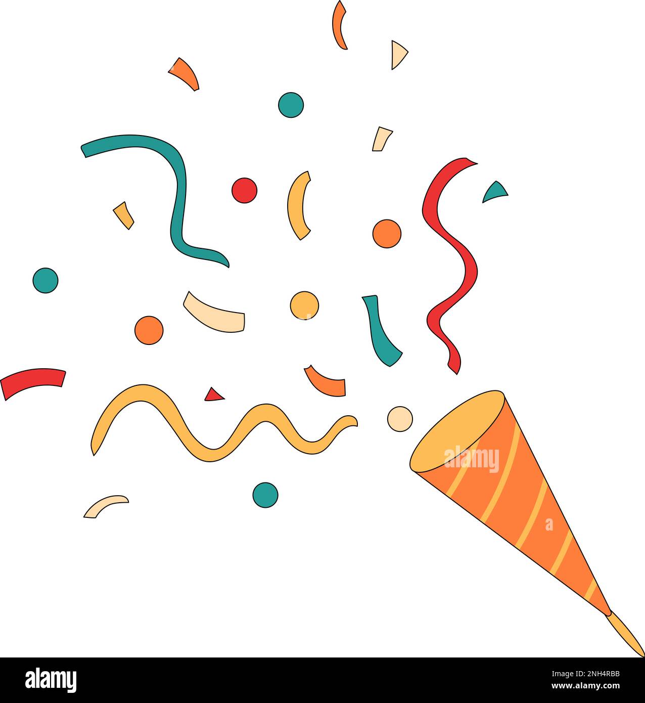 Striped cone firecracker with flying confetti Stock Vector Image & Art ...