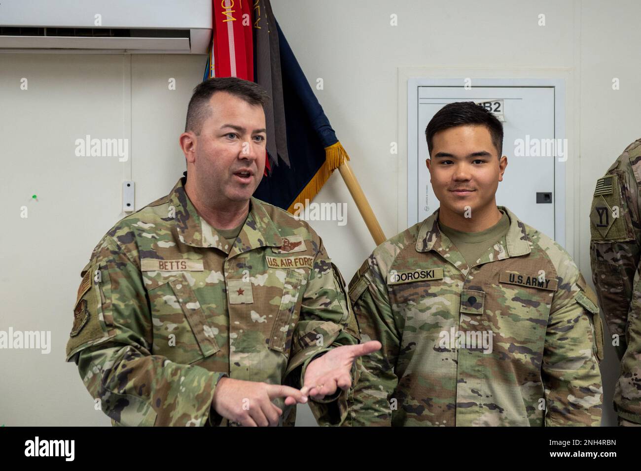 U.S. Air Force Brig. Gen. William Betts, the 378th Air Expeditionary Wing commander, delivers ...