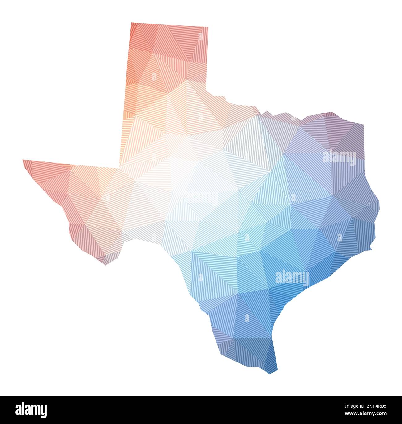 Map of Texas. Low poly illustration of the US state. Geometric design ...