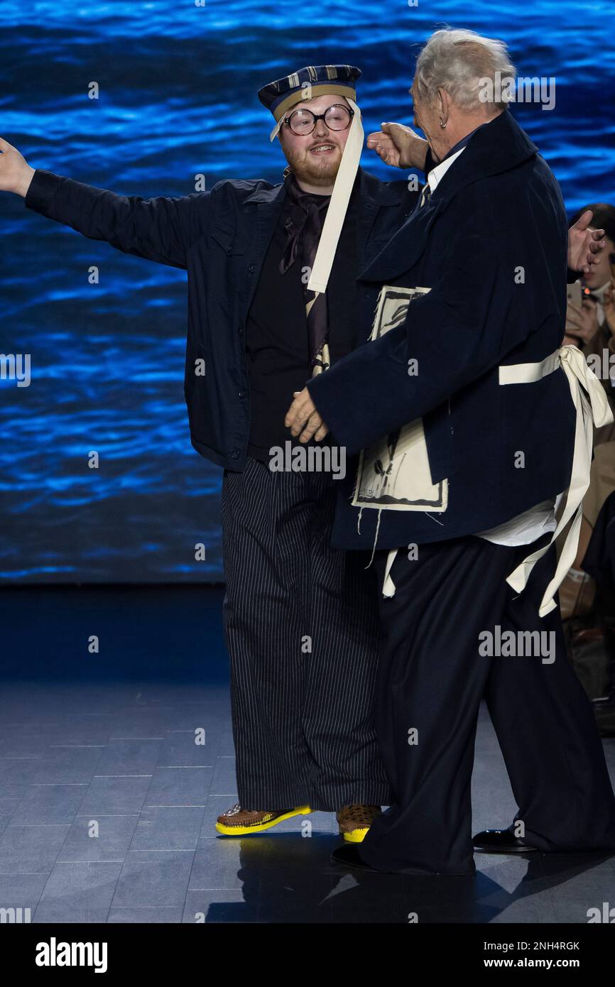London, UK. 19th Feb, 2023. Sir Ian McKellen and Steven Stokey-Daley on ...