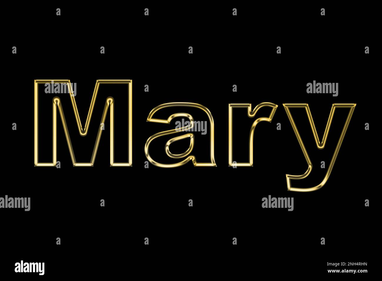 Female name . Gold 3D icon on black background. Decorative font ...
