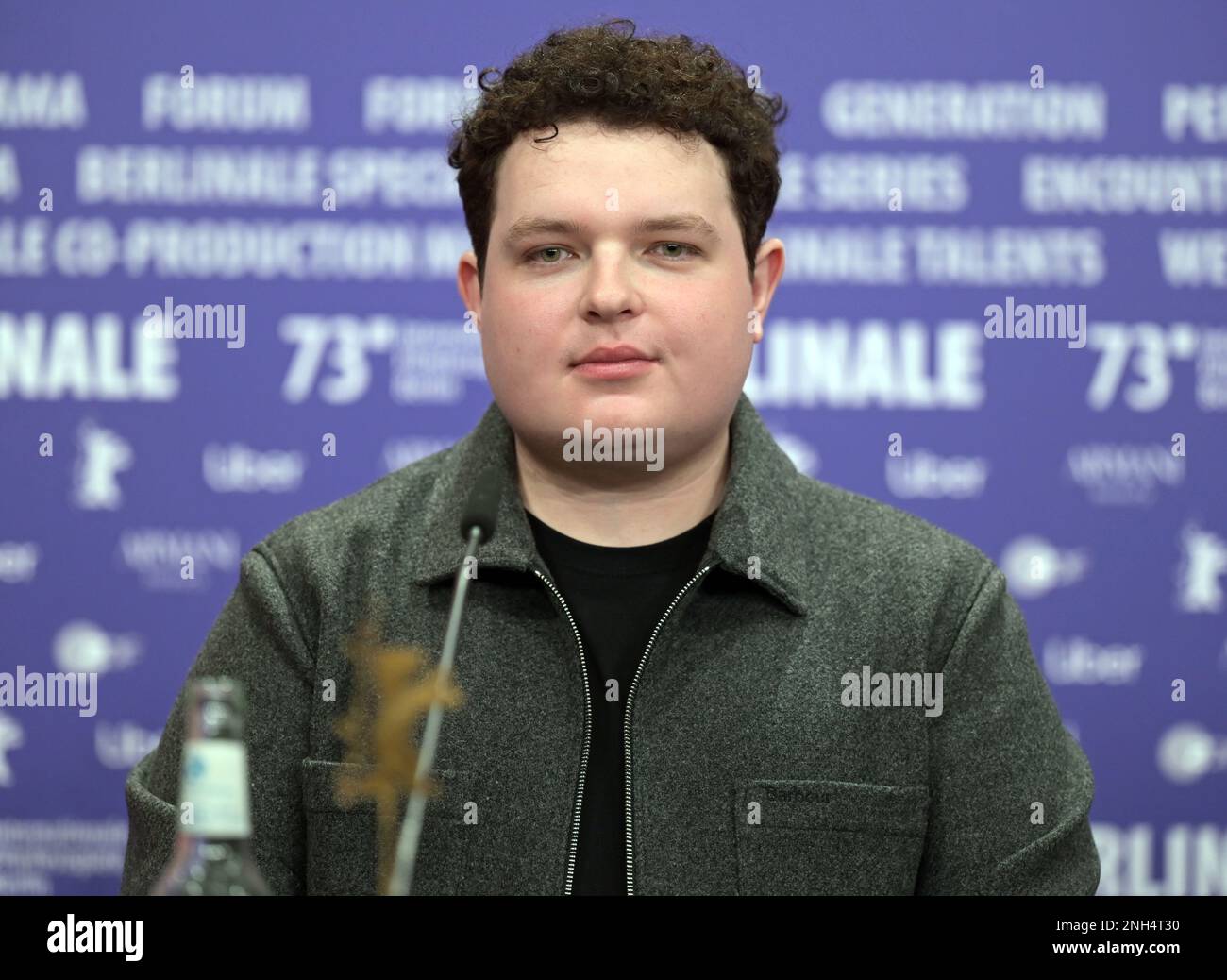 Berlin, Germany. 20th Feb, 2023. Actor Tom Xander speaks at the press ...